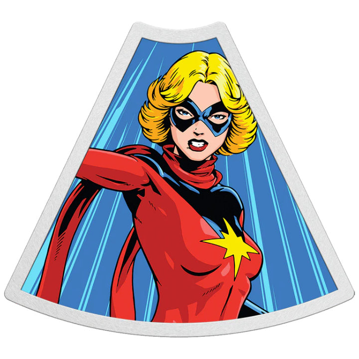 Niue: Marvel - Avengers 60th Anniversary 'Captain Marvel' Colored 1 oz ...